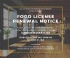 Food Service License Renewal Deadline Dec. 31